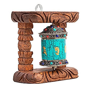 Himalayan Bazaar Wall Hanging Buddhist Prayer Wheel Om Mani Padme Hum