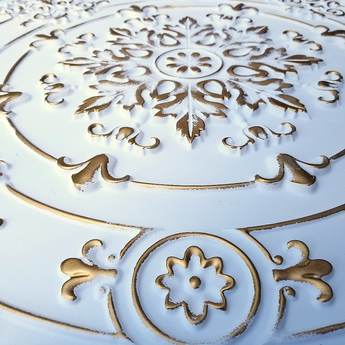 TD18 Arctic Sun Faux Tin Glue up, Drop in Ceiling Tile , Pack of 10 2'X2' Tiles. Covers 40 sq.ft. Easy to Install, Great for DIY Projects, Ideal for Restaurants, Beauty Salons Ceilings