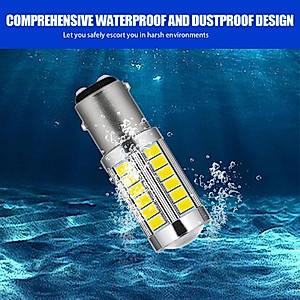 UGSHY 4 Pack Car LED Turn Tail Brake Signal Light, 1157 33SMD Super Bright Light Bulbs, Reversing Light, 12V Interior RV Camper Trailer Lighting Back Up Reverse Lights (White) (UGLED1606WH-1157-4PS)