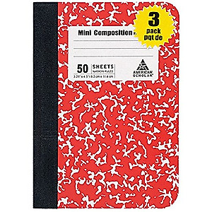 Mini Marble Composition Books (4 packs of 3) - 12 Count (4 Red, 4 Green & 4 Blue)