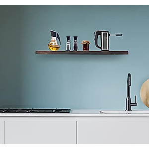 1 Pack 36" Solid Cedar Wood Floating Shelves, Brushed Finish, Wall Mounted for Home Living Room Bathroom