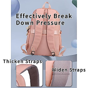 AONUOWE Kawaii Large Capacity Backpack for Boys and Girls Aesthetic Cute Back to School Bag in 5 Colors (Blue)