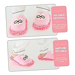 LALAFINA 1 Pair Mop Slippers Floor Mops Floor Cleaner Mop Home Slippers Mops for Floor Cleaning Mop Shoes Lazy Slippers Cartoon Mop Slippers Dust Sweeping Slippers Cartoon Mopping Slipper