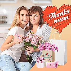 GSSUSA Medium Paper Gift Bags 8x4.75x10.5 Paper Bags with Handles, Brown 25 Pcs, Bulk Kraft Gift Bag for Shopping, Craft, Grocery, Party, Retail, Lunch, Business, Wedding, Merchandise, Boutique