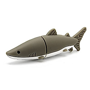 USB Flash Drive 64GB Cute Grey Shark Shaped USB Drive Thumb Drives USB 2.0 Memory Stick for External Data Storage
