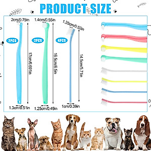 XIHIRCD 8pcs Pet Toothbrush, 3 Styles Cat & Dog Toothbrush Micro Brush Head Puppy Mini Toothbrush Soft Bristle Small Dog Dental Clean Kit for Teeth Clean Plaque Tartar Formation (Colour 3)