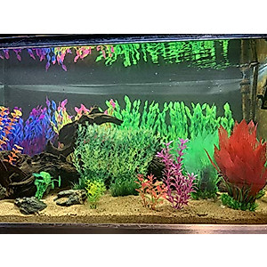 BEGONDIS 2Pcs Aquarium Decorations Fish Tank Artificial Water Plants Made of Soft Plastic, Safe for All Fish & Pets