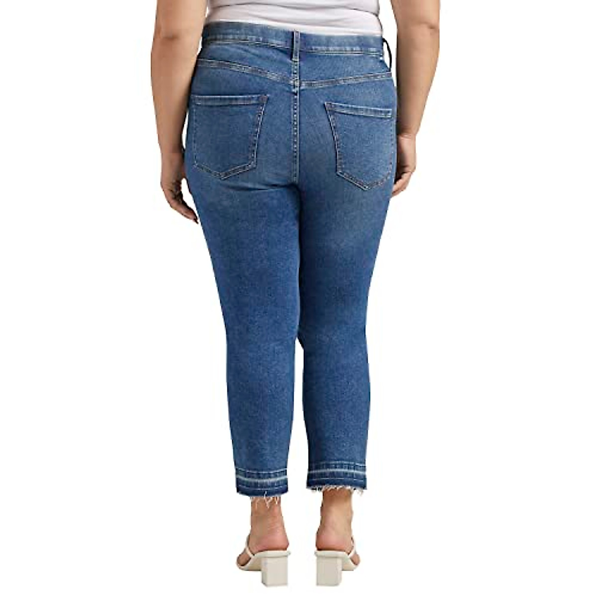 JAG Jeans Women's Plus Size Valentina Pull-on Straight Cropped Jean, Blue Luster, 16 Plus