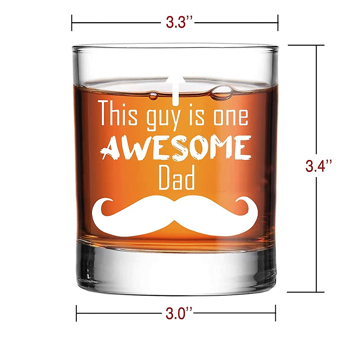 Perfectinsoy This Guy Is One Awesome Dad Whiskey Glass, Funny Birthday Gifts for Papas, Grandad, Grandfather and Stepfathers, Best Father Ever Gifts, Dad’s Birthday Gifts
