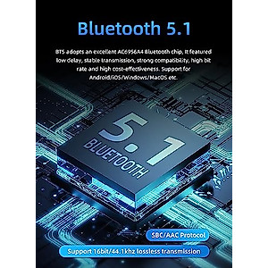 KBEAR BT5 Neckband Bluetooth Earphone IEM Cable with HD Mic,Type-C for Charging,IPX5 Waterproof,Wireless Replacement Cable for KZ ZST/ZSR/ED12/ES3/ES4/ZS10/AS06/AS10/ZSTX/EDX/CCA C10 Earbuds(B Pin)