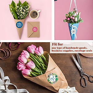 Thank You Stickers Rolls 2500 Pcs - 1 Inch Floral Designs Thank You Stickers Labels for Baking Packaging Envelope Seals Small Business Flower Stickers Tags for Wedding Birthday Party Gift Wrap Bag