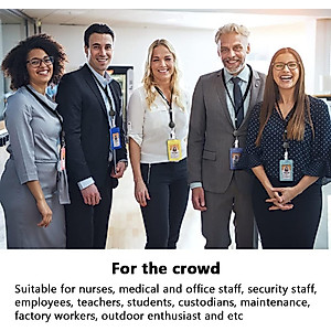 Leather Badge Holder and Adjustable Retractable Lanyards, Quick Release Buckle and Safety Breakaway Lanyards with Swivel Metal Clasp for Offices, Staff, Students, Employees