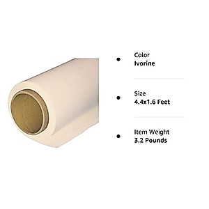 Huamei Seamless Photography Background Paper, Beige Photo Backdrop Paper Roll for Photoshoot, Video and Streaming 53-Inches Wide x 16-Feet, (4.4x16 Feet, #33 Ivorine)