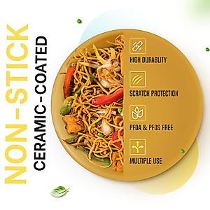 Dr.HOWS DANZI Cookware Set, PFOA-free Nonstick Ceramic Coated Pots and Pans for 3-4 People, Multi-size Lid, Detachable Handle, For Gas, Electric, Halogen, Induction stoves PFOA free (8P Set)