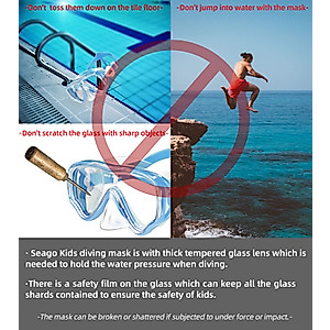 Kids Snorkel Mask Swim Diving Scuba Mask Snorkel Gear for Kids Boys Girls Youth, Anti-Fog 180° Panoramic View Soft Silicone Skirt Kids Pool Underwater Swim Goggles with Nose Cover, Snorkel Equipment