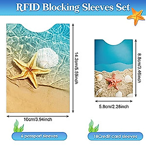 24 Pieces RFID Blocking Sleeves Aluminum Foil Identity Prevention RFID Credit Card Holders Includes 18 Card Sleeves and 6 Passport Sleeves