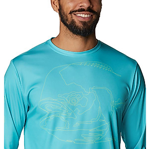 Columbia Men's Terminal Tackle PFG Running Line Long Sleeve, Sage/Light Lime Trout, Large
