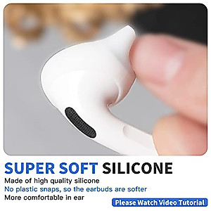 [Fit in Charging case] Replacement Ear Tips for airpods pro, Anti Allergic Silicone, Reduce Ear Pain,Noise canceling,Anti Scratches,Installation Guide (S/M/L)