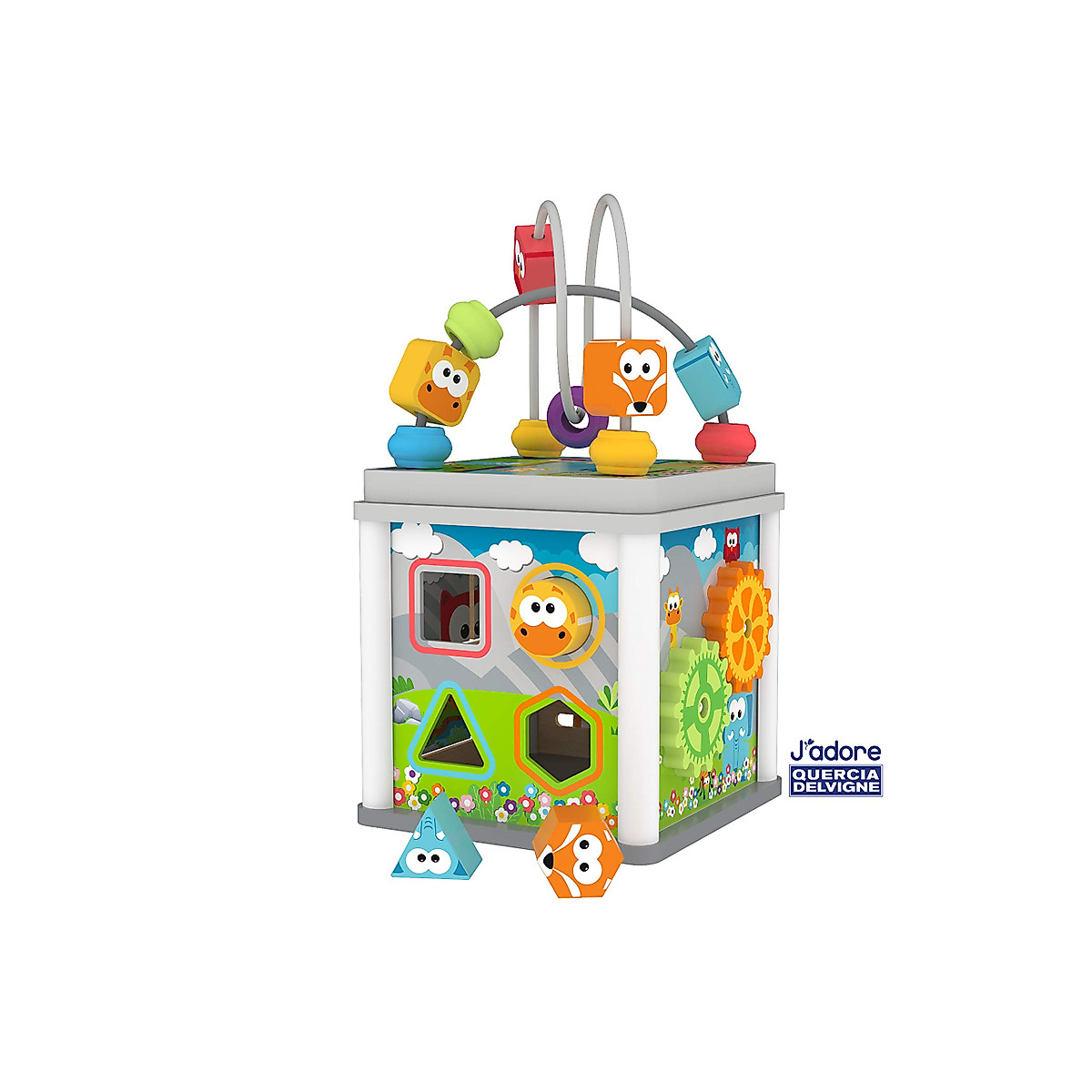 J'adore Wooden Zoo Animal Mini 5-in-1 Activity Cube Center