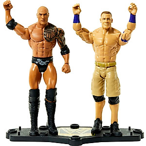 Mattel The Rock vs John Cena Championship Showdown 2-Pack 6-inch Action Figures Monday Night RAW Battle Pack for Ages 6 Years Old & Up