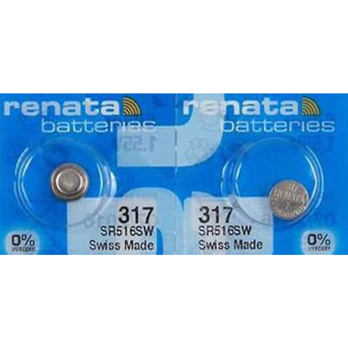 Renata 317 Watch Battery, Twin Pack