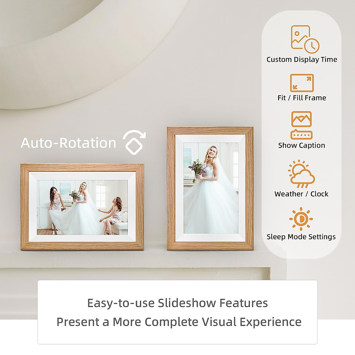 Eptusmey WiFi Digital Picture Frame with 32G Storage, 11.5" Digital Photo Frame with Load from Phone Capability, Share Photo via Frameo APP, Video Display, Gift for Mom, Log Color