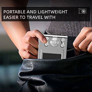 4K Camera for Photography, Mini Vlogging Camera with 48million Pixe-l HD, Anti-Shake, 2.4 Inch LCD Screen, 16x Digital Zoom, Continuous Shooting, Vintage Digital Camera, Cool Stuff Travel Essensials