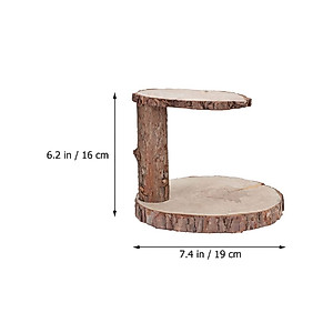 NOLITOY Tiered Tray Tiered Tray Tiered Tray Wooden Cupcake Holder 2 Tiered Cake Stand Rustic Cake Holder Stand Wedding Cupcake Stand Holder for Weddings Wedding Decor Wedding Decor Wedding Decor