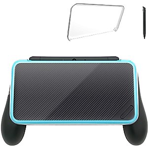 [Updated] Hand Grip Compatible with Nintendo 2DS XL with 1 Stylus and 1 Clear Case Compatible with Nintendo 2DS XL