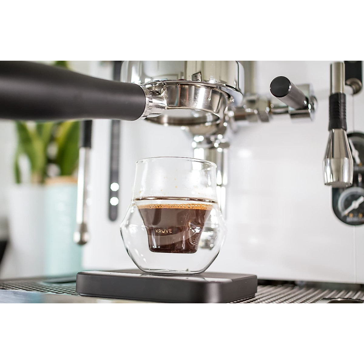 KRUVE PROPEL Espresso Glass, Hand Made, Double-wall, Clear, 2.5oz, Scientific Design (set of two)