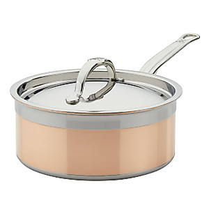 Hestan - CopperBond Collection - 100% Pure Copper Sauce Pan, Induction Cooktop Compatible, 3 Quart