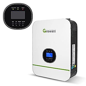 Fencia 24V 3000W 120V/240V Split Phase Solar Inverter Growatt 80A MPPT Solar Charge Controller, Pure Sine Wave Inverter, US Shipping, 4-7 Days Delivery (24V Inverter)