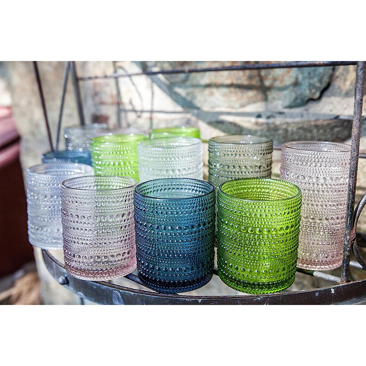 Fortessa D&V Jupiter Iced Beverage Glass, 13 Ounce, Set of 6, Cornflower