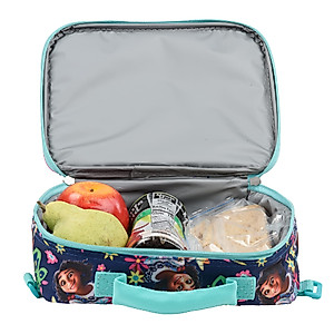 Disney Encanto Mirabel 4 Piece Backpack set, Flip Sequin School Bag for Girls with Front Zip Pocket, Mesh Side Pockets, Insulated Lunch Bag, Water Bottle, and Squish Ball Dangle