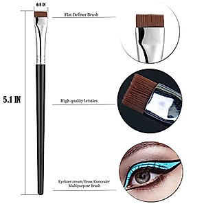Fine Angled Eyeliner Brush, JASSINS Ultra thin Precision Makeup Brushes Set, Point Eyeliner, Synthetic Bristles Eye Makeup Tool (3 Pcs)
