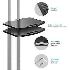 ONKRON Equipment Tray for Mobile TV Stand TV Cart TS1551/1552 Height Adjustable Shelf Black (APT1551)