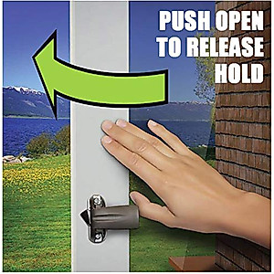 Touch 'n Hold Smooth Dual Door Closer System (Black) – Heavy-Duty - Touch-Button Hold Open Feature & Smooth Closing Motion - Storm & Security Door (Medium/Heavy Weight). New Door/Replace Old Unit