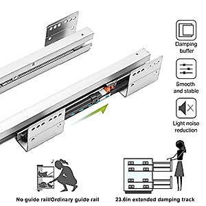 2 Tier Pull Out Cabinet Drawer Organizer Heavy Duty Pull Out Spice Rack 304 Stainless Steel Deepen 47cm Kitchen Slide Out Storage Shelf for Cans, Bakeware for Pantry, Cupboard, Bathroom Cabinet (59W*