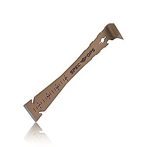 Spec Ops Tools 9.5" Trim Bar, High Carbon Spring Steel, Built In Ruler, Beveled Edges, Nail Puller, 3% Donated to Veterans