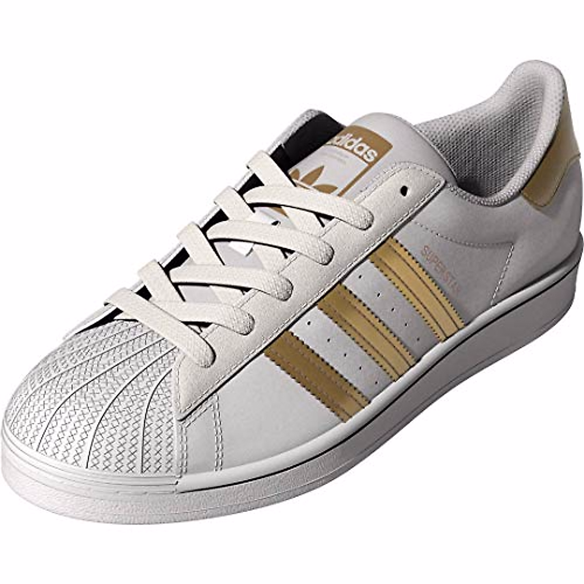 adidas Originals womens Superstar Sneaker, White/Copper Metallic/Black, 7 US