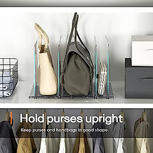 Moryimi Purse Organizer for Closet, Adjustable Clear Shelf Dividers Purse Bag Divider for Closet Organizer, Handbag Organizers for Closets
