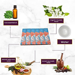 NAQSH Handmade 6X20 Incense Pack -120 Sticks, 100% Natural Hand Rolled 125gm Stick with Free Wooden Holder for Long Lasting Aroma, Sensual Therapy & Meditation, Home Cleansing (Frankincense Myrrh)