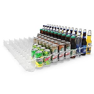 Visi-Slide 14/16oz Soda Beverage Dispenser - Gravity Fed Glide for Angled Shelves for Coolers, Commercial Refrigerators, Cold Vaults (Pack of 3) Drink Organizer for Cans, Bottles and More