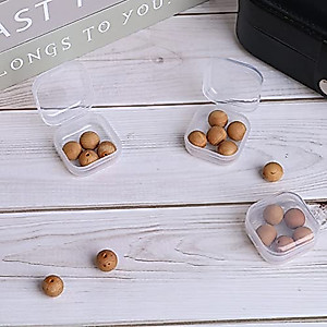 Worasign Clear Plastic Beads Storage Containers Box 6 Pack Small 1.37 x 1.37 x 0.7 Inches Storage Containers with Hinged Lid Bead Storage Box for Coins,Jewelry and findings, Craft Supplies, Sewing