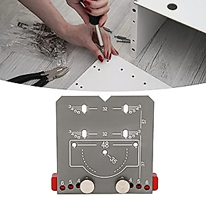 Stainless Steel Cup Style Concealed Hinge Jig with Clamp,35mm Drilling Guide Hole Punch Locator Kit for Cabinet Door Hinges Inset Improve Mounting Efficiency (S)