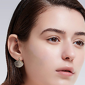 Sonateomber Chunky Gold Huggie Hoop Earrings for Women Sparkly Bling CZ Cubic Zirconia Rhinestone Statement Ball Teardrop Earrings Wedding Prom Jewelry Gift