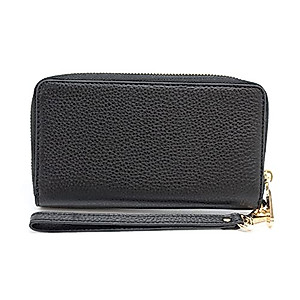 Large Pebbled Leather Smartphone Wristlet
