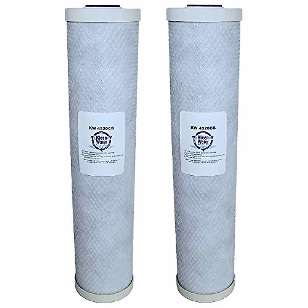 KleenWater Brand Carbon Block Replacement Water Filters, Compatible with Pentek EP-20BB & K X Matrix 32-425-125-20 4.5 x 20 Inch, Set of 2
