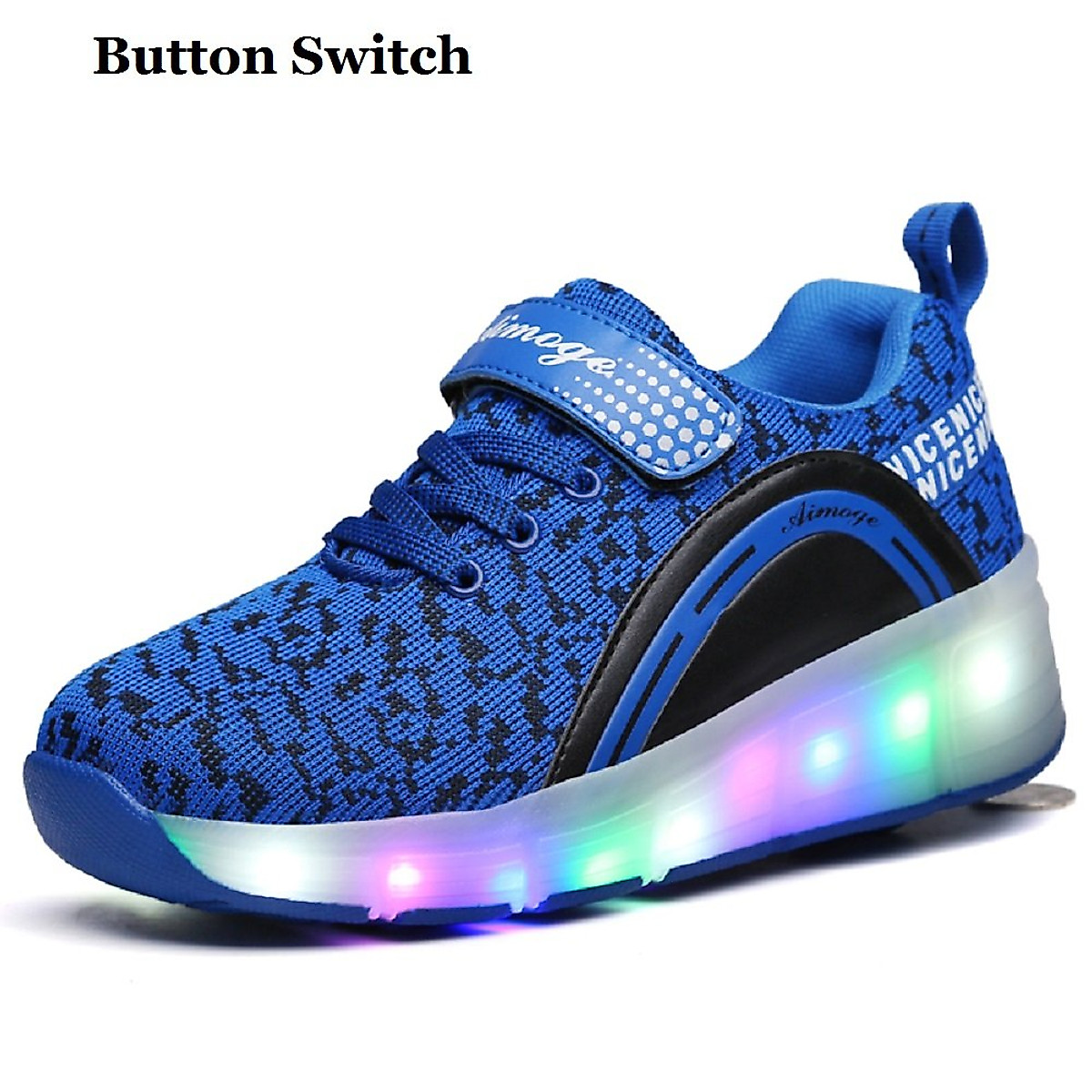 Nsasy Roller Shoes Girls Boys Wheels Sneakers Led Light up Sport shoes Roller Skates Best Gift