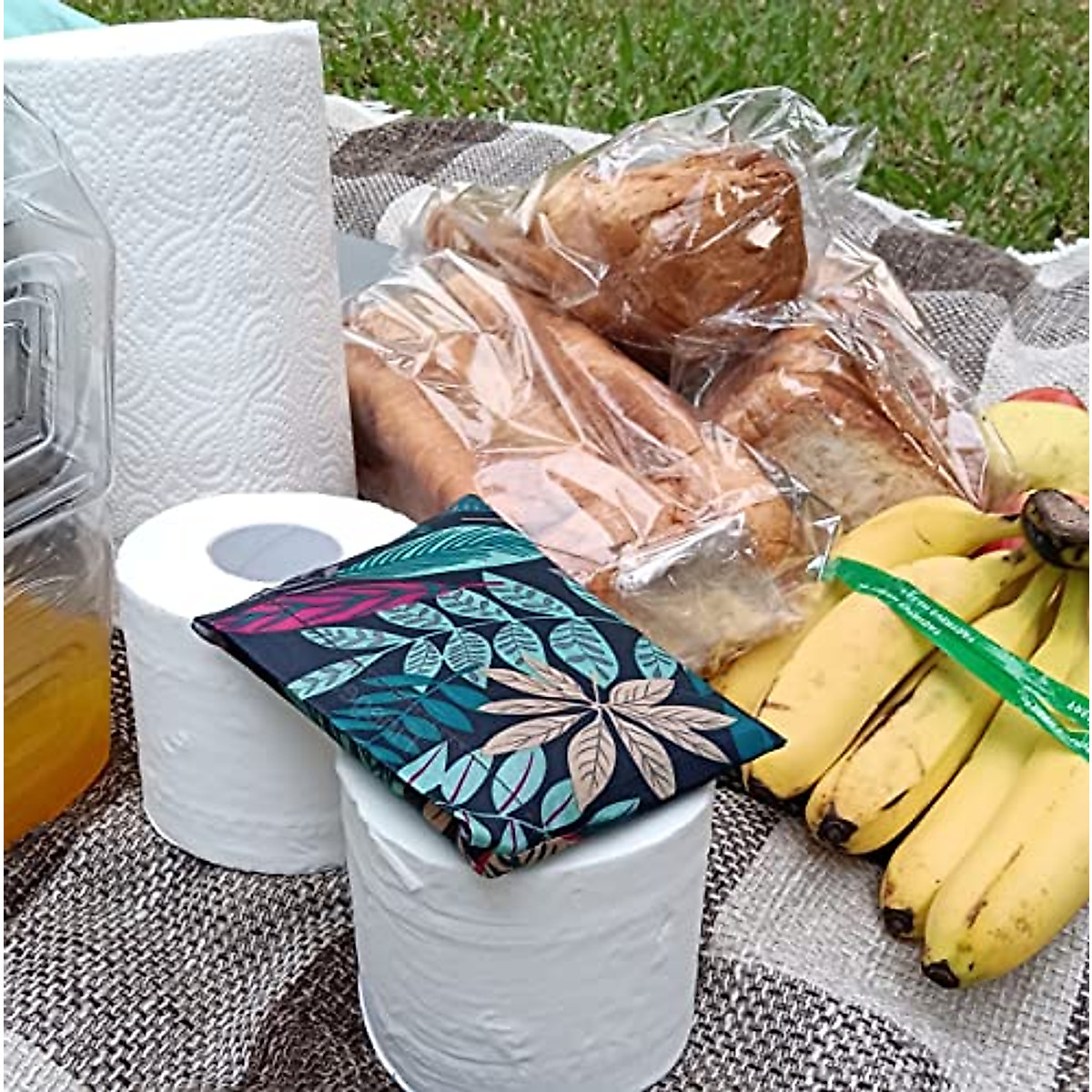 Fineget Shopping Grocery Travel Pinic Beach Tote Bag Folding Large Aesthetic Waterproof Gym Camping Laundry Bag for Women Lunch Duffel Groceries Backpack Hand Bag Blue Mood Pattern